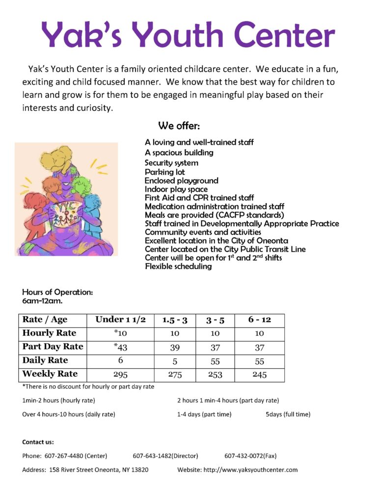 Parents | Yak's Youth Center, LLC